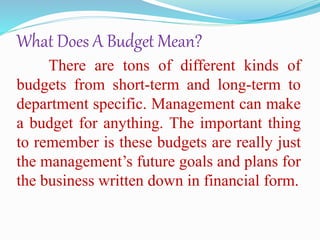 Budget and its types | PPTX | Business Accounting & Finance | Business