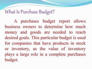Budget and its types | PPTX
