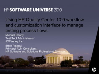 Using HP Quality Center 10.0 Premier to introduce processes and control ...