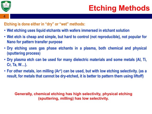 Etching, Diffusion, Ion Implantation--ABU SYED KUET | PPTX