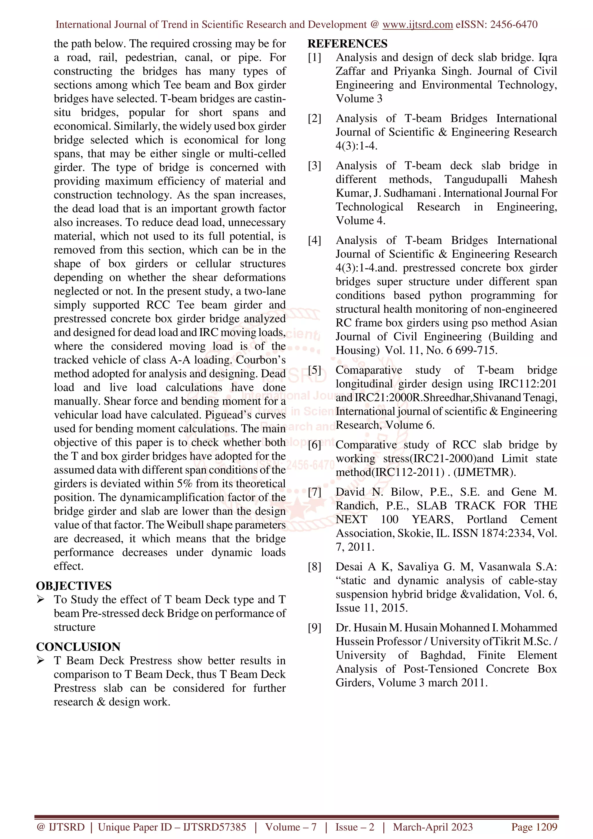 A Review Paper on Analysis of T Beam Deck Type and T Beam Pre Stressed Deck Bridge | PDF