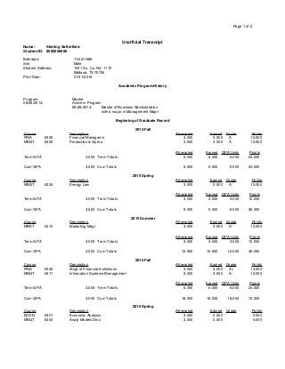 UTPBUndergraduateTranscript-Satterfield | PDF