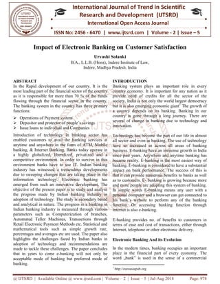 Impact of Electronic Banking on Customer Satisfaction | PDF