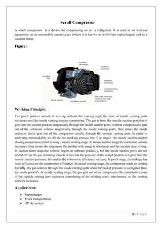 Compressor and types of compressors (Thermodynamics) | PDF
