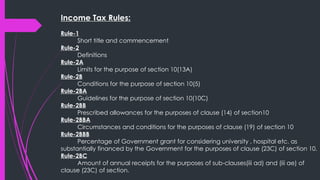 Income Tax - Meaning, Implementation and Exempted Incomes | PPT