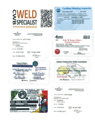 john coady certifications | PDF