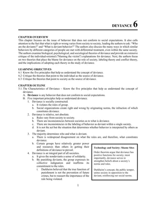 In Conflict and Order: Understanding Society - Deviance and Social ...