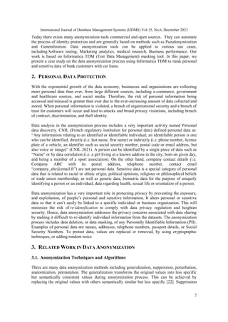 Data Anonymization Process Challenges and Context Missions | PDF