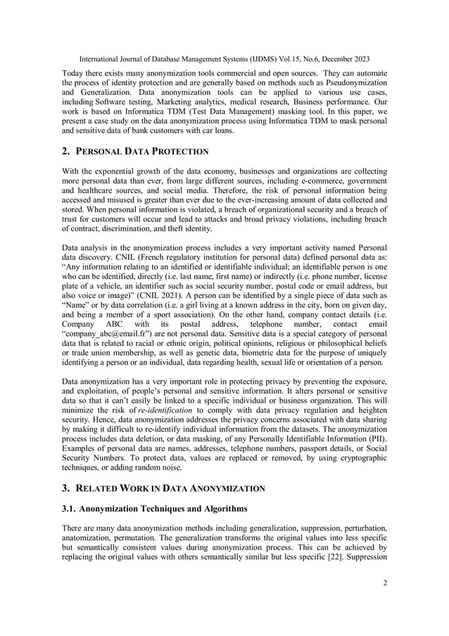 Data Anonymization Process Challenges and Context Missions | PDF