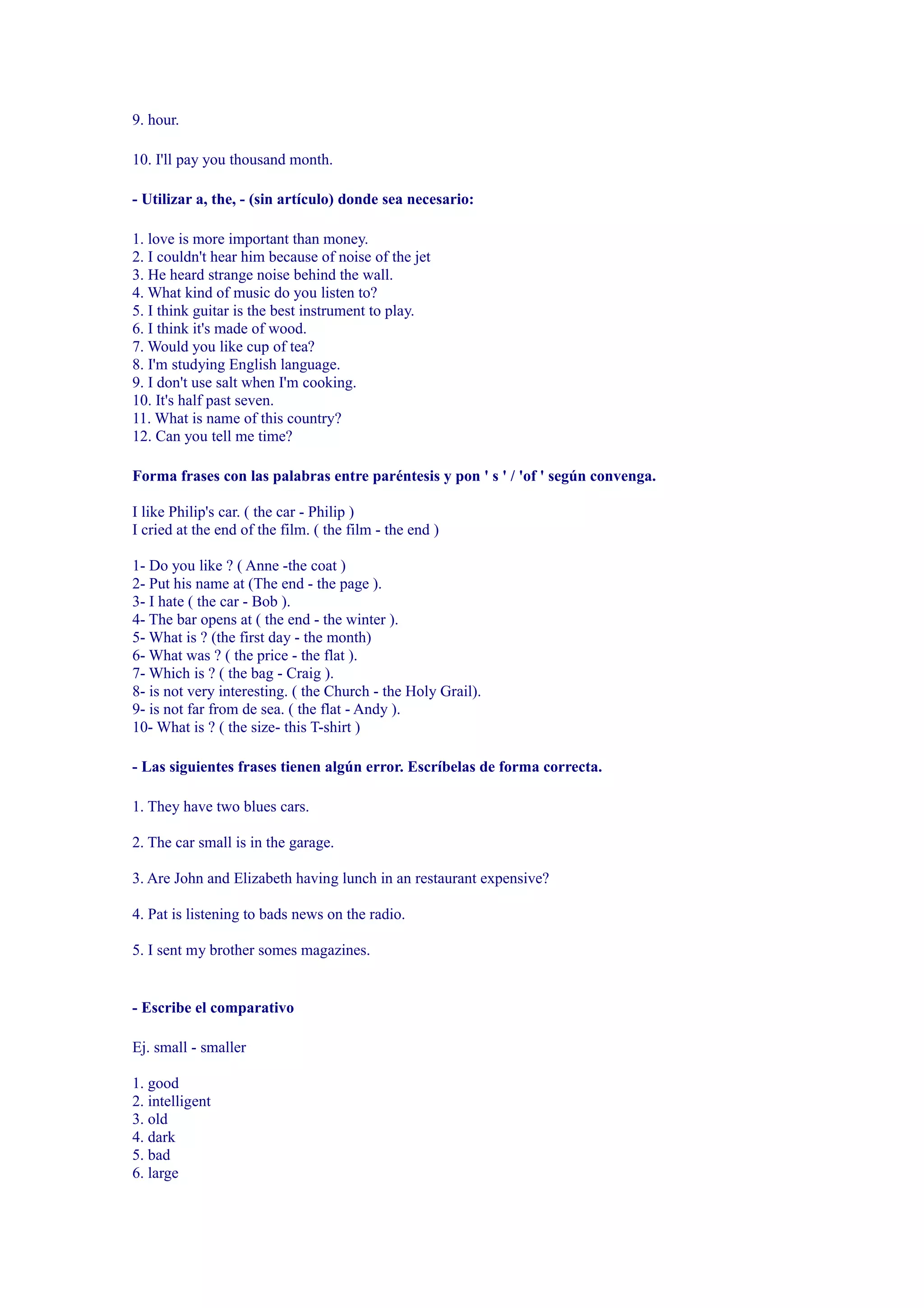 examen-completo-de-ingles-nivel-basico | PDF