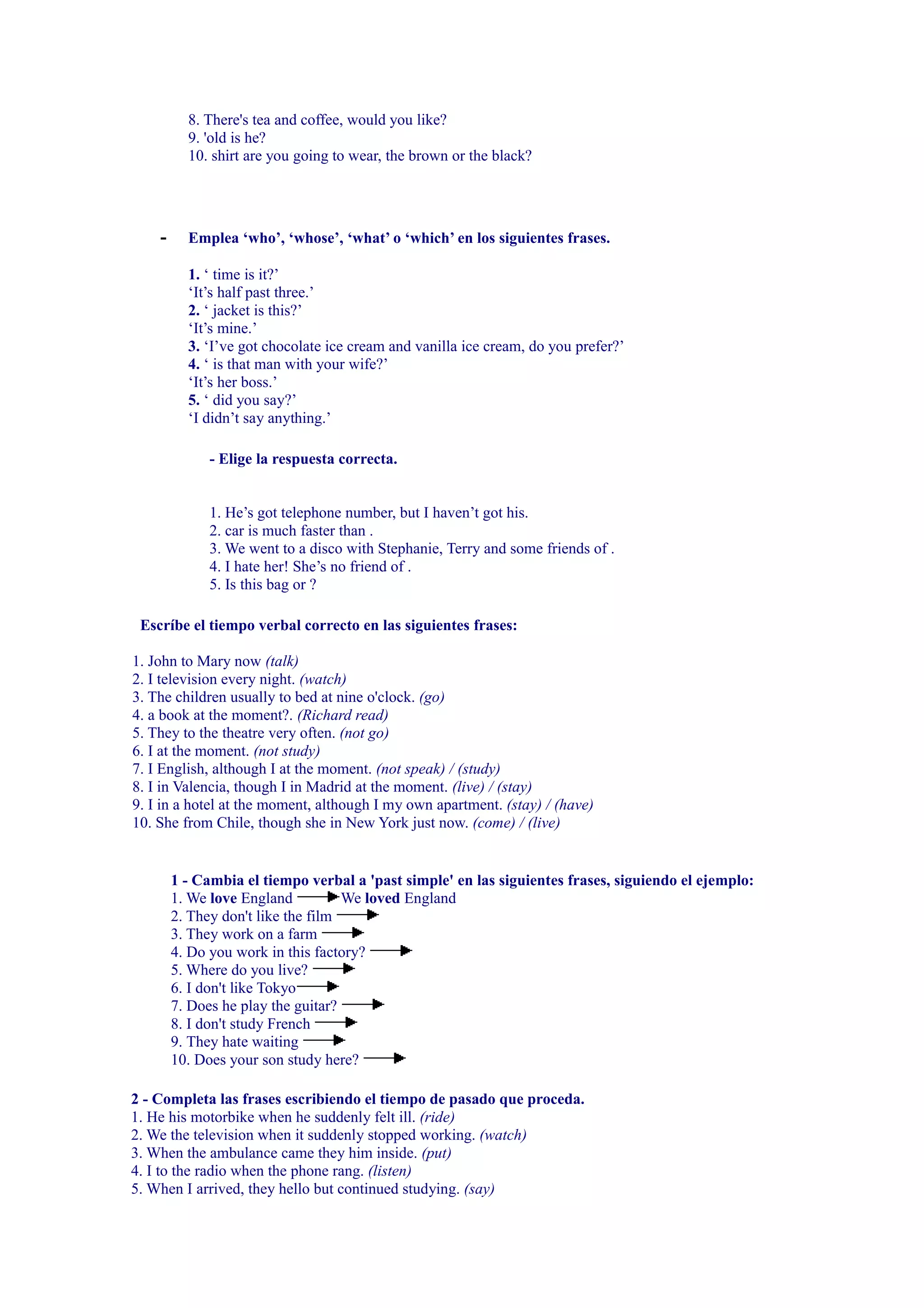 examen-completo-de-ingles-nivel-basico | PDF