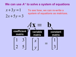 1563 matrix algebra | PPT | Programming Languages | Computing