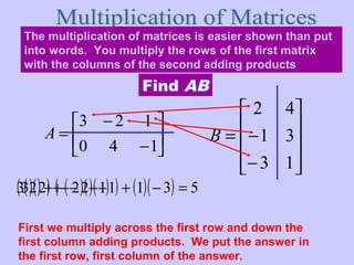 1563 matrix algebra | PPT