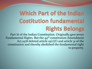 fundamental rights according to the institution of india | PPT