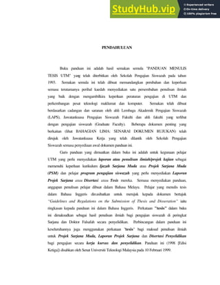 15642556-Panduan-Menulis-Tesis-UTM | PDF