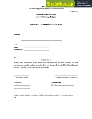 15642556-Panduan-Menulis-Tesis-UTM | PDF