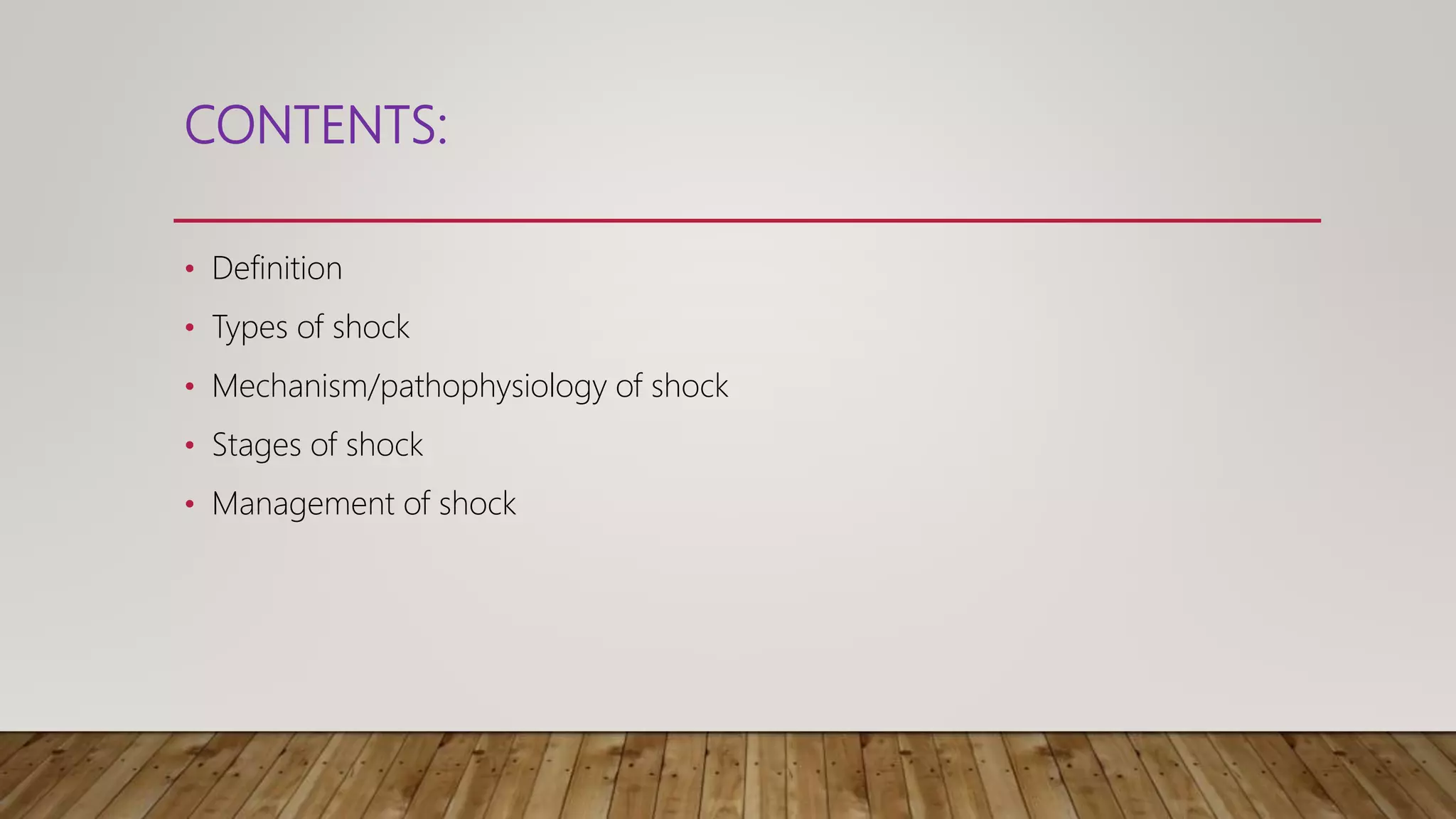 Pathophysiology and management of shock | PPTX