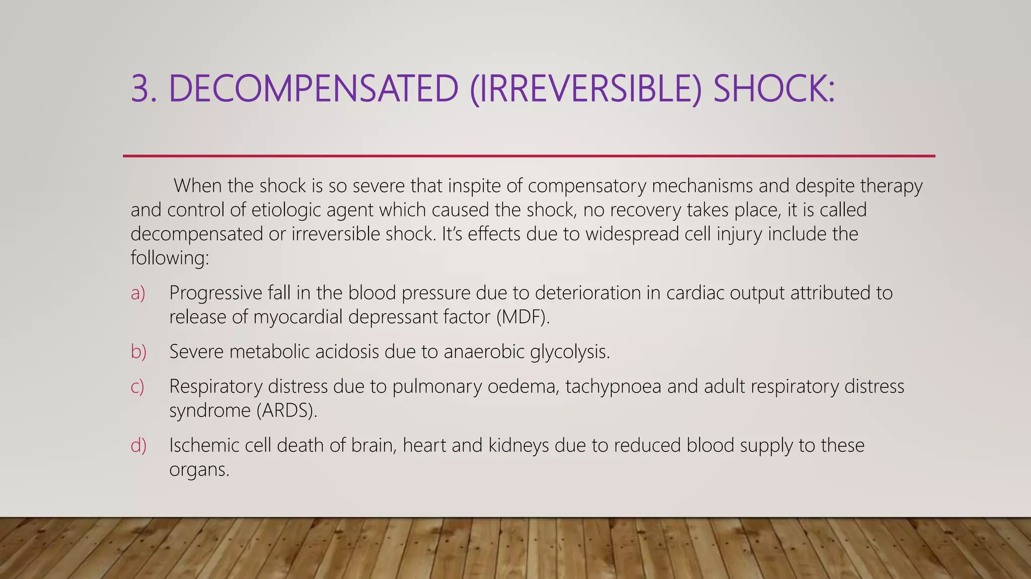Pathophysiology and management of shock | PPTX