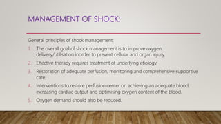 Pathophysiology and management of shock | PPTX