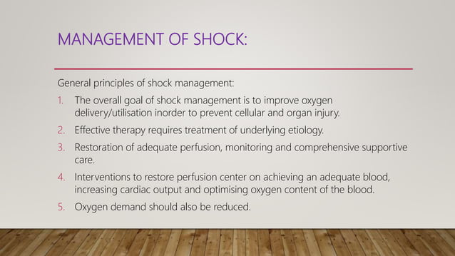Pathophysiology and management of shock | PPTX | Heart and ...