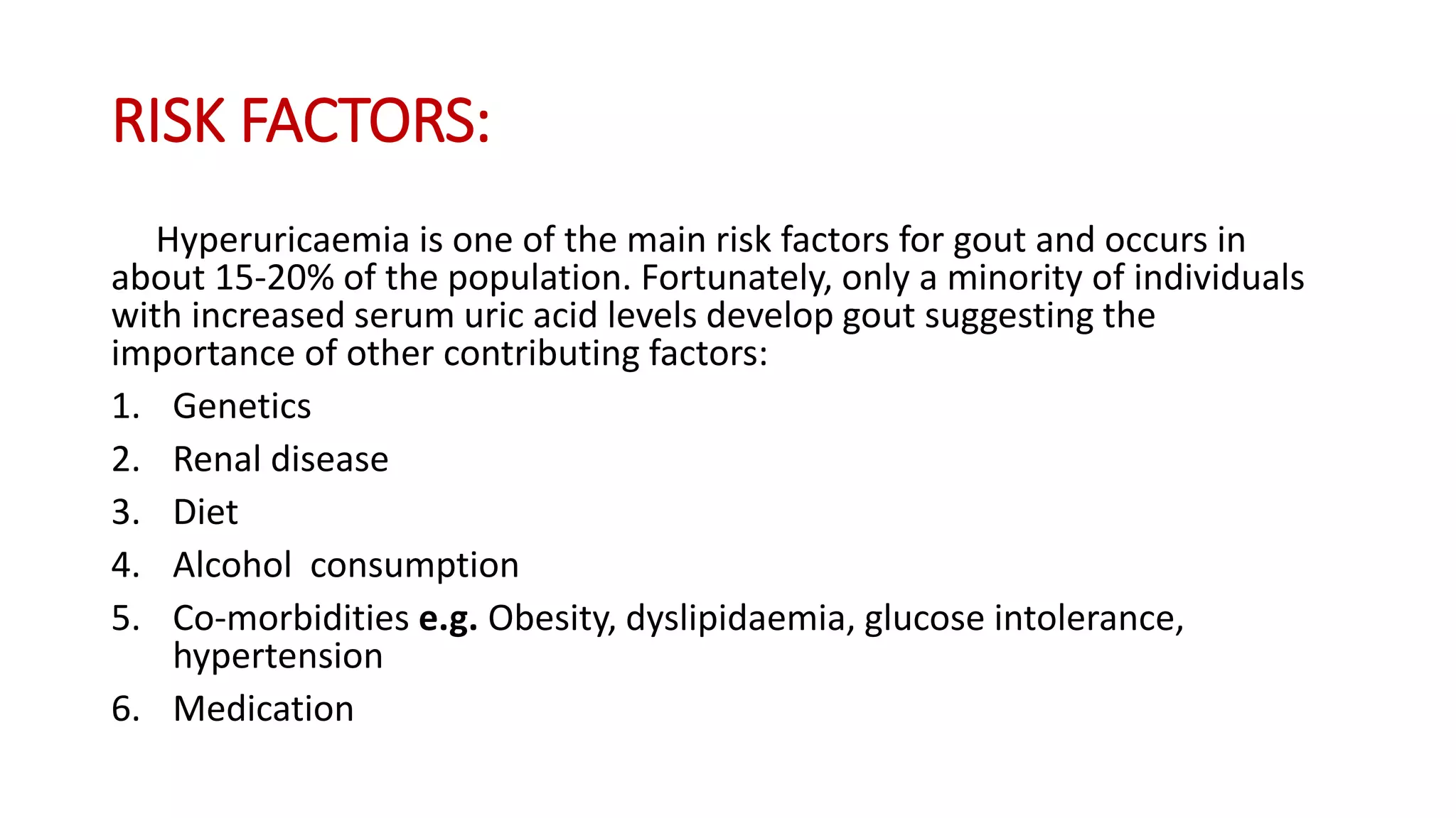 Pathophysiology and clinical management of gouty arthritis | PPTX