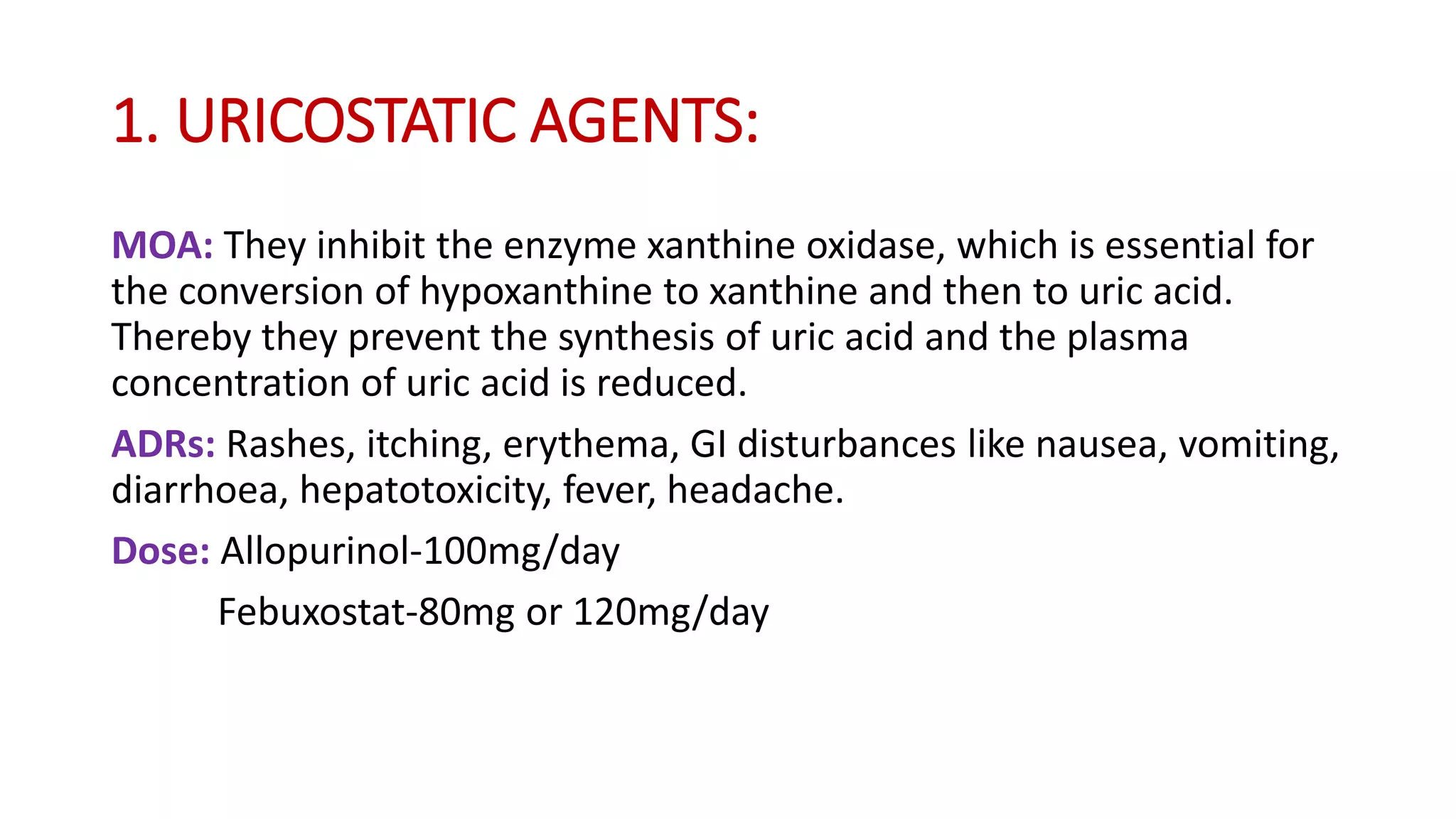 Pathophysiology and clinical management of gouty arthritis | PPTX