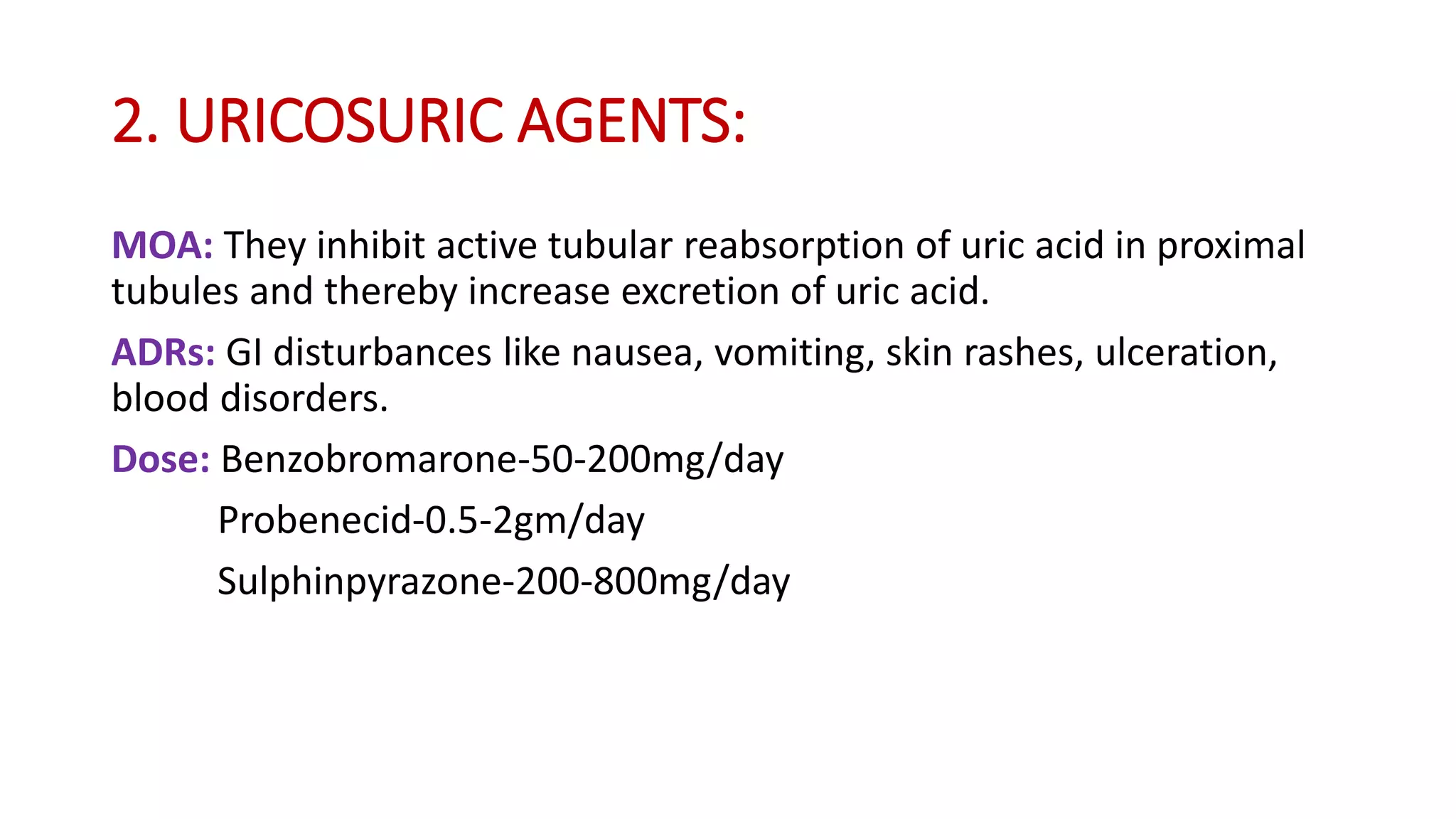 Pathophysiology and clinical management of gouty arthritis | PPTX