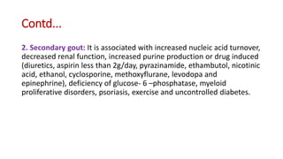Pathophysiology and clinical management of gouty arthritis | PPTX