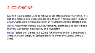 Pathophysiology and clinical management of gouty arthritis | PPTX