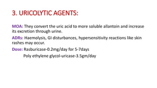 Pathophysiology and clinical management of gouty arthritis | PPTX