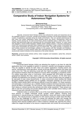 Comparative Study of Indoor Navigation Systems for Autonomous Flight | PDF