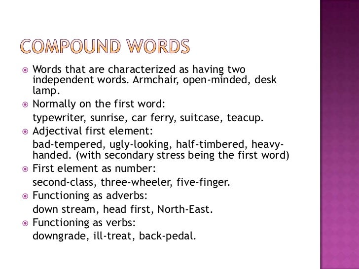 Stress in complex words