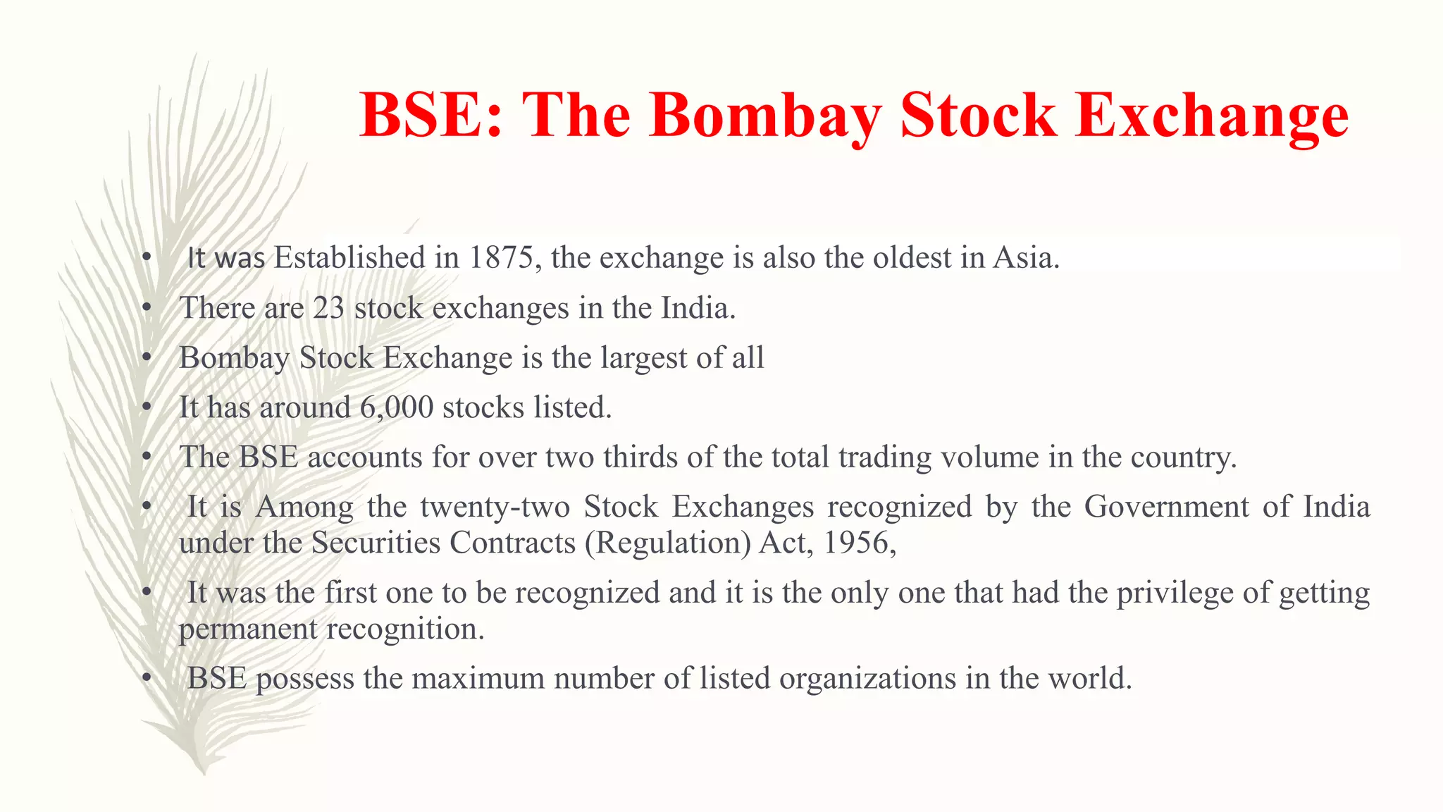Bombay stock exchange by Hardik Bhandari, Rutuja sonawane and Umang ...
