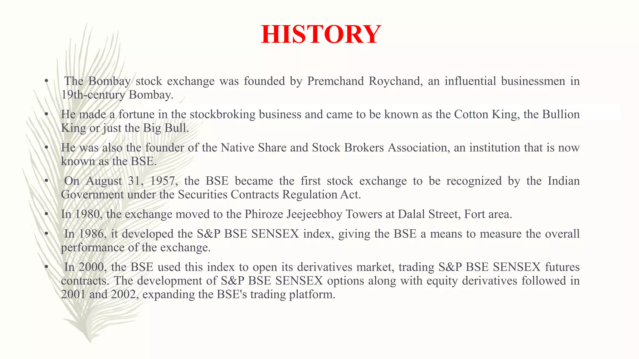 Bombay stock exchange by Hardik Bhandari, Rutuja sonawane and Umang ...