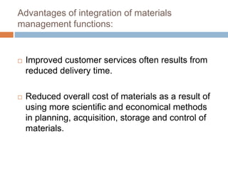 materianl management in healthcare system | PPT