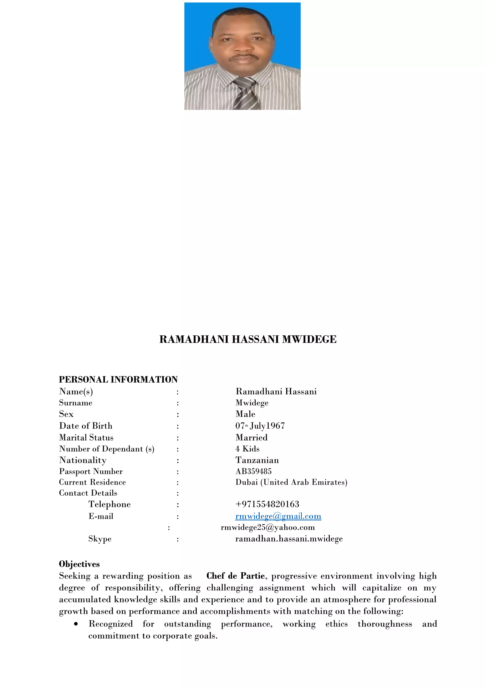 change cv rama | DOC