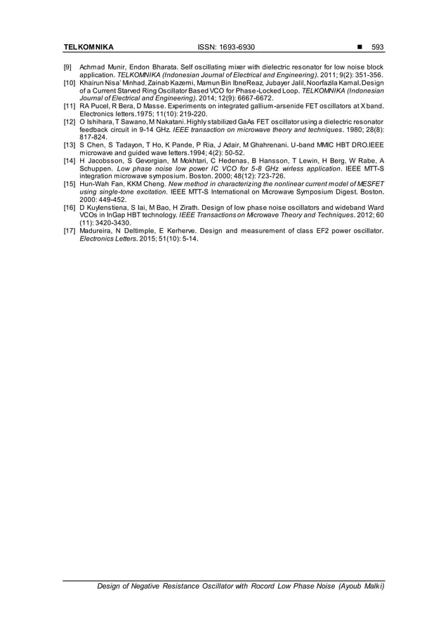 Design of Negative Resistance Oscillator with Rocord Low Phase Noise | PDF