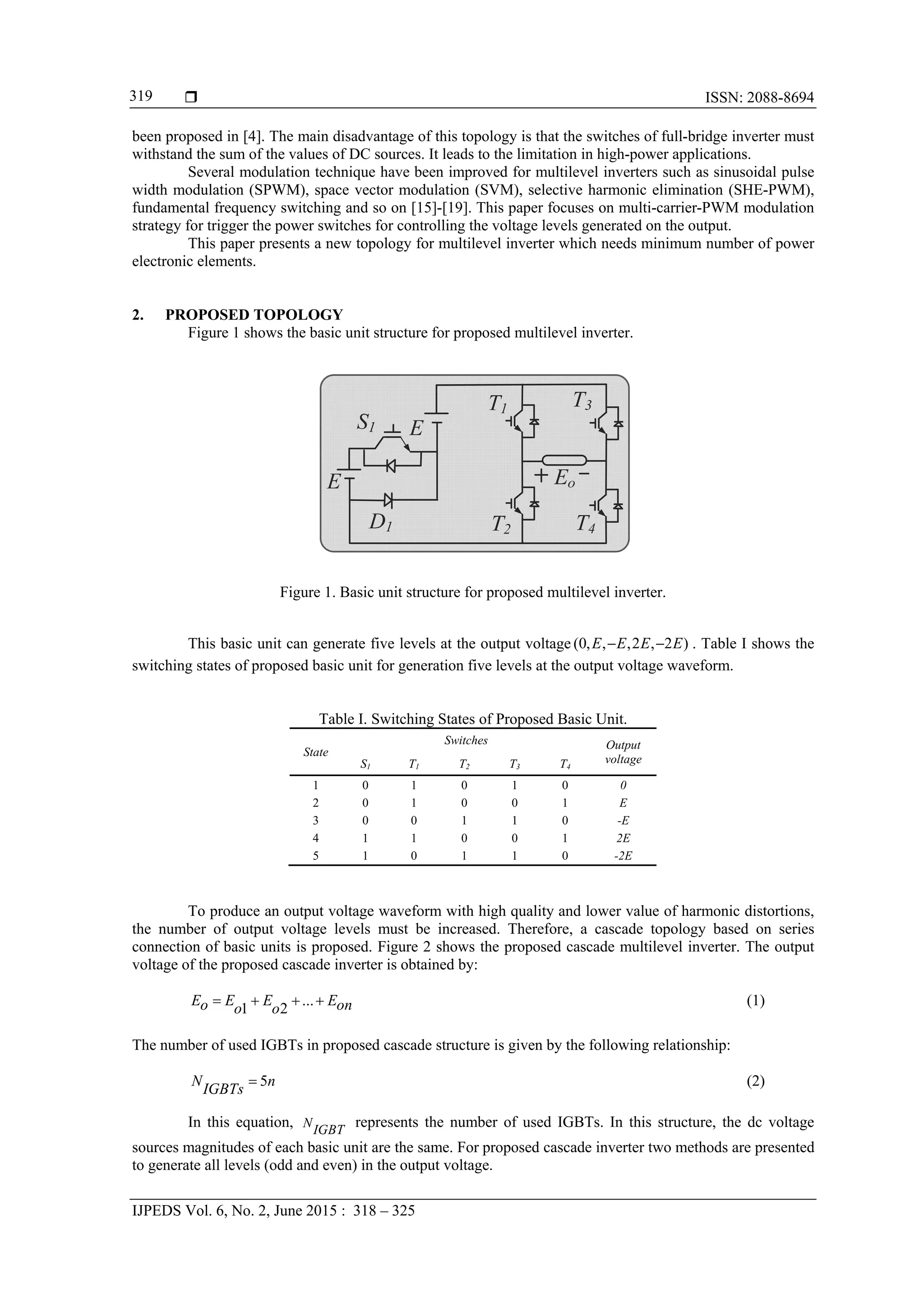 A New Multilevel Inverter Structure For High Power Applications Using Multi Carrier Pwm