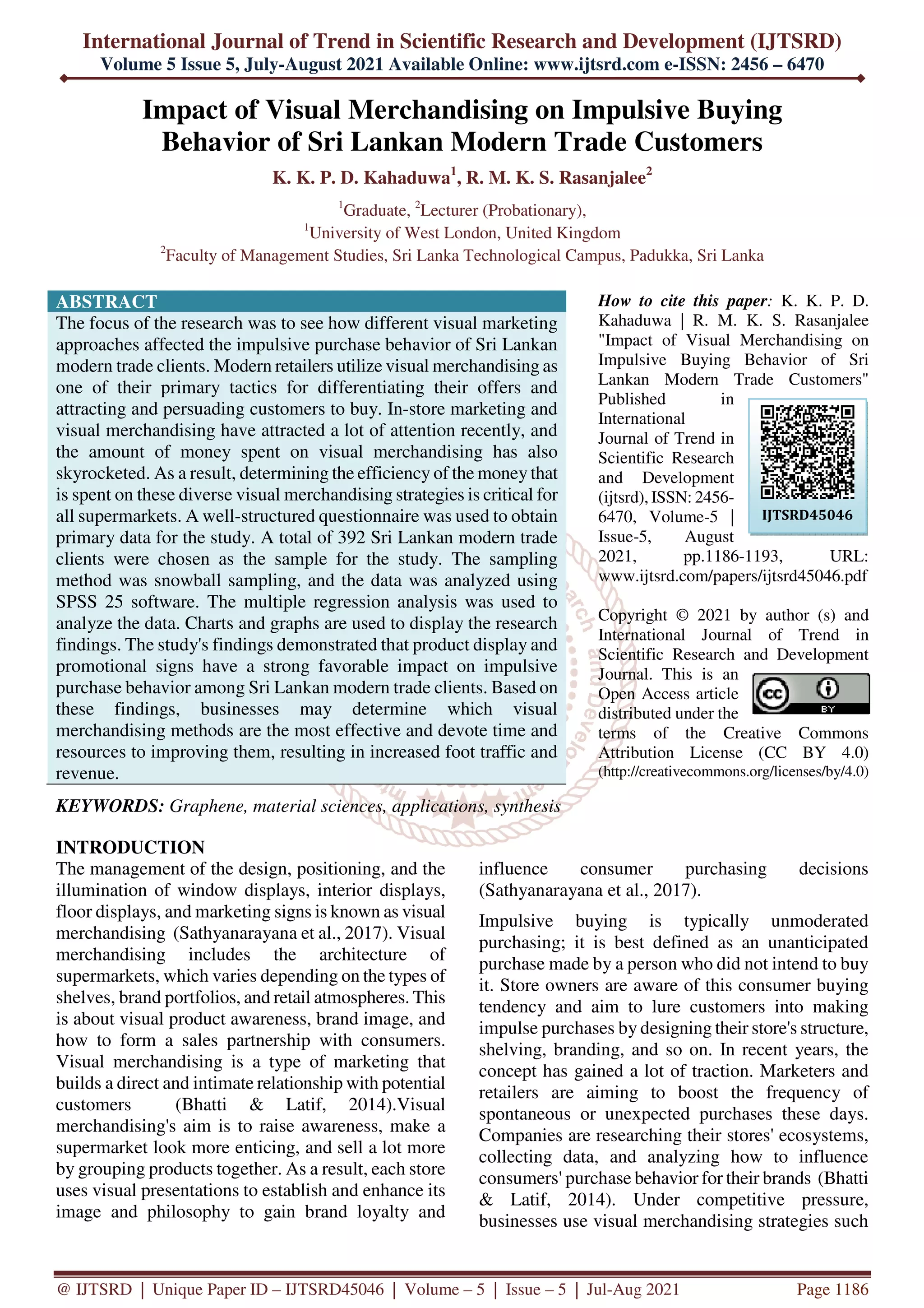 Impact of Visual Merchandising on Impulsive Buying Behavior of Sri ...