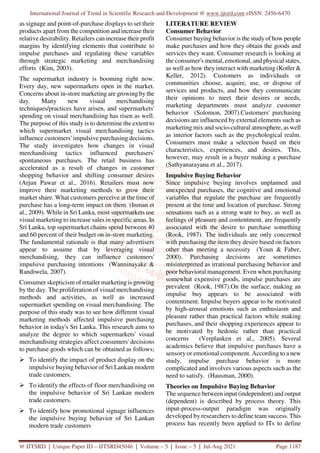 Impact of Visual Merchandising on Impulsive Buying Behavior of Sri Lankan Modern Trade Customers ...