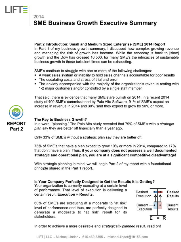 LIFT Business Growth Report 2014: Part 2 | PDF