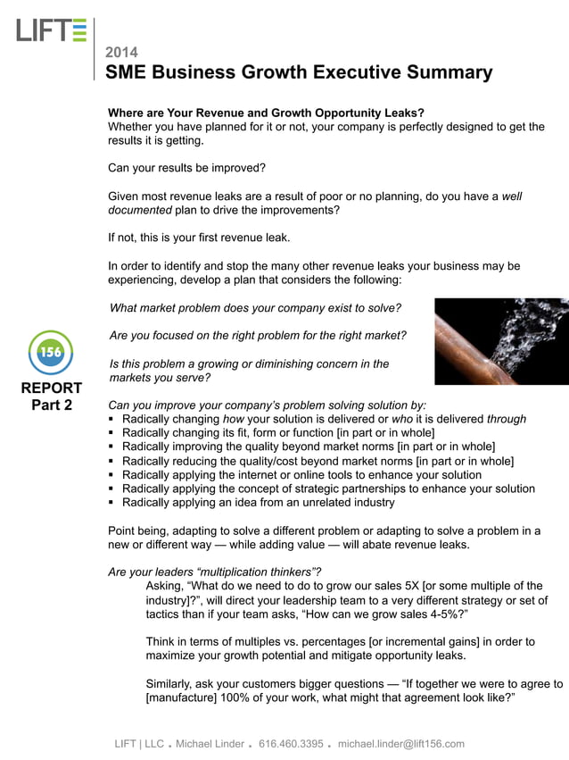 LIFT Business Growth Report 2014: Part 2 | PDF