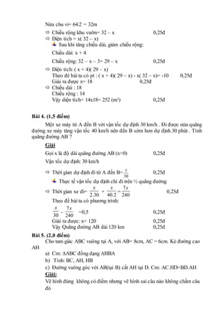 Đề Thi HK2 Toán 8 - THCS Doi Lầu | PDF