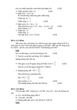 Đề Thi HK2 Toán 8 - THCS Doi Lầu | PDF