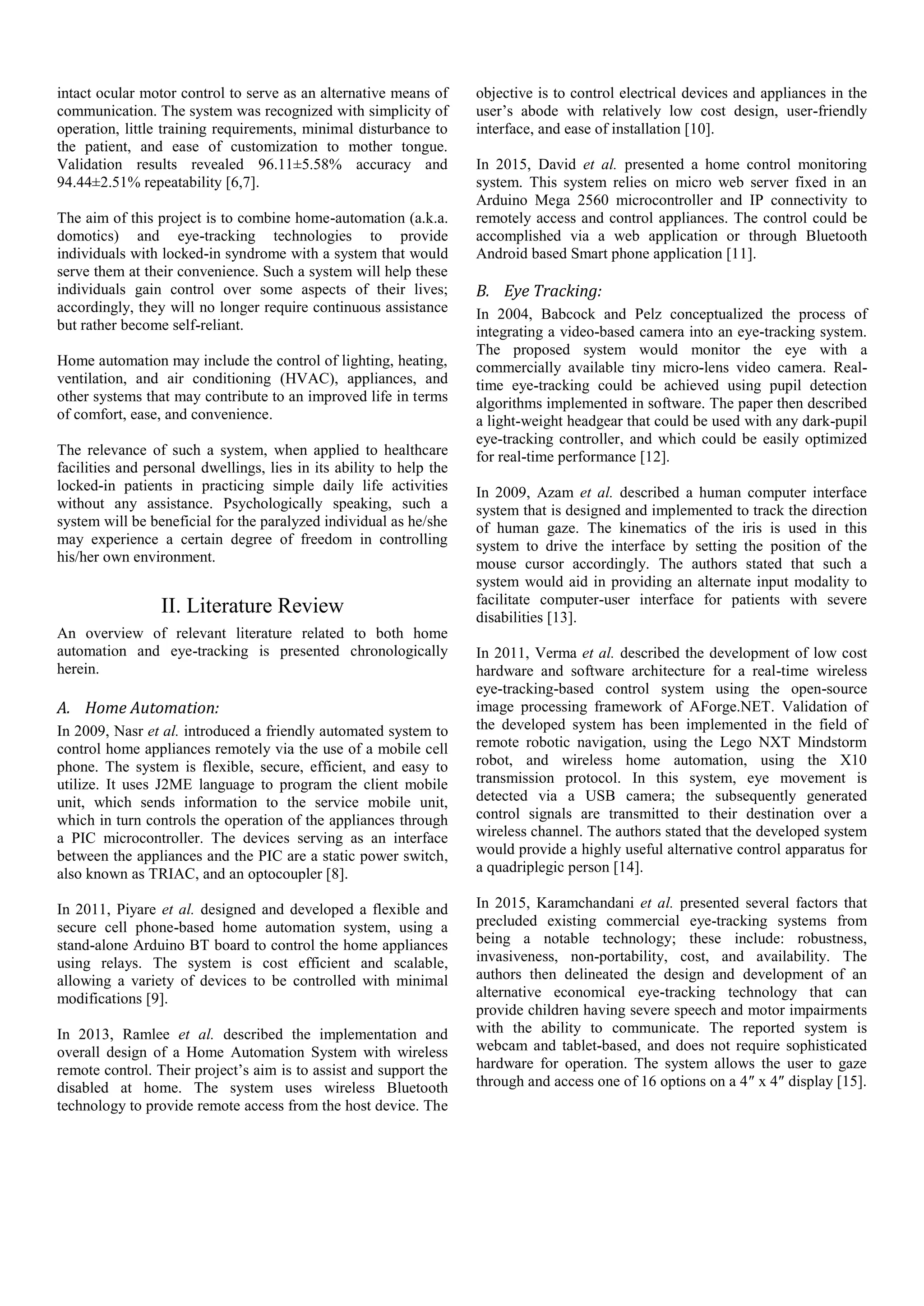 (Design and Development of a Rehabilitative Eye-Tracking Based Home Automation System | PDF ...