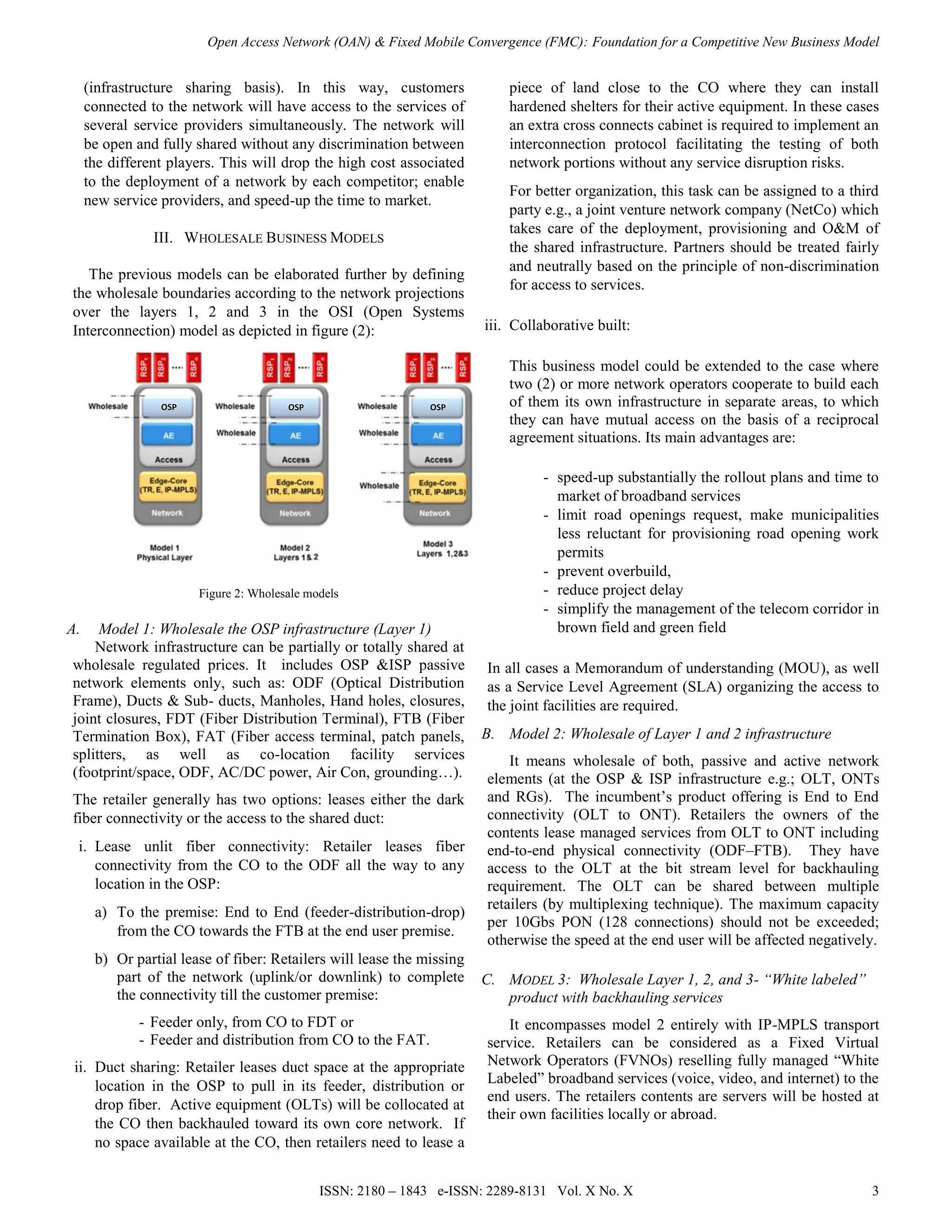 Open Access Network (OAN) & Fixed Mobile Convergence (FMC): Foundation for a Competitive New ...