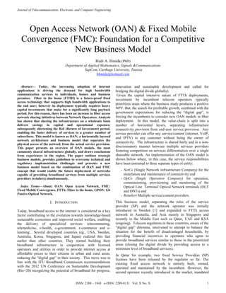 Open Access Network (OAN) & Fixed Mobile Convergence (FMC): Foundation ...