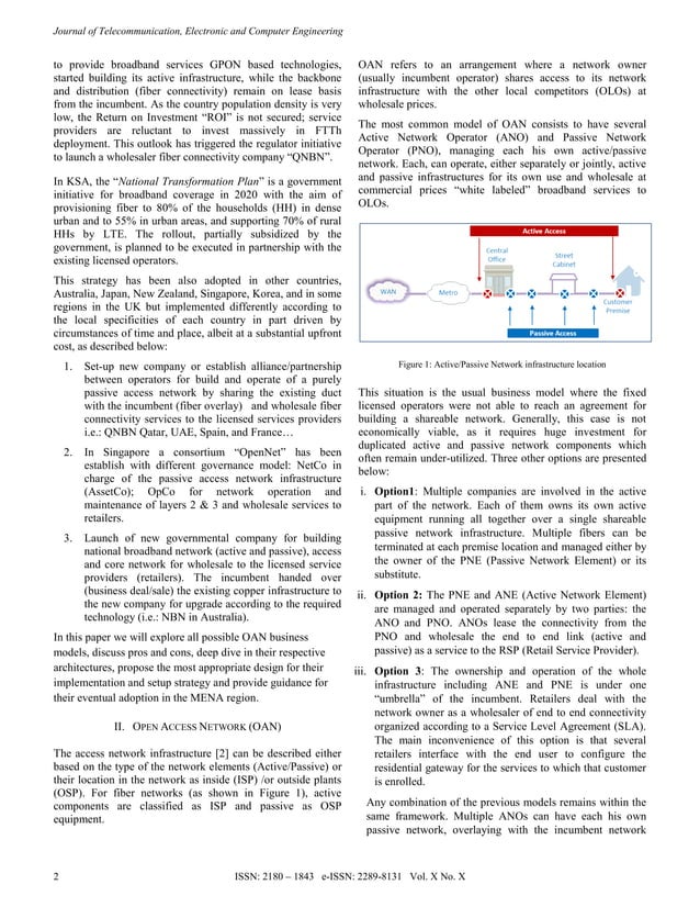 Open Access Network (OAN) & Fixed Mobile Convergence (FMC): Foundation for a Competitive New ...