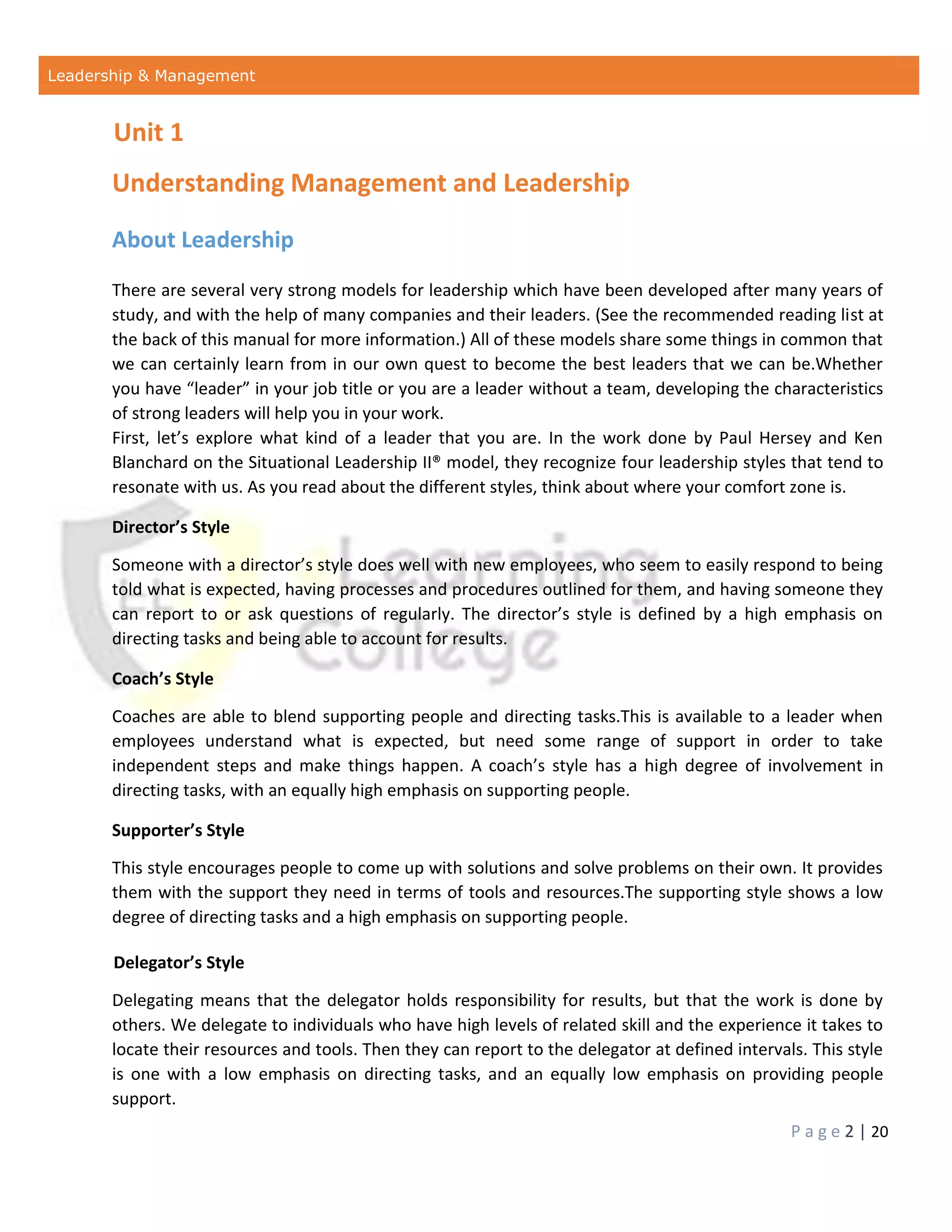 understanding management and leadership | PDF