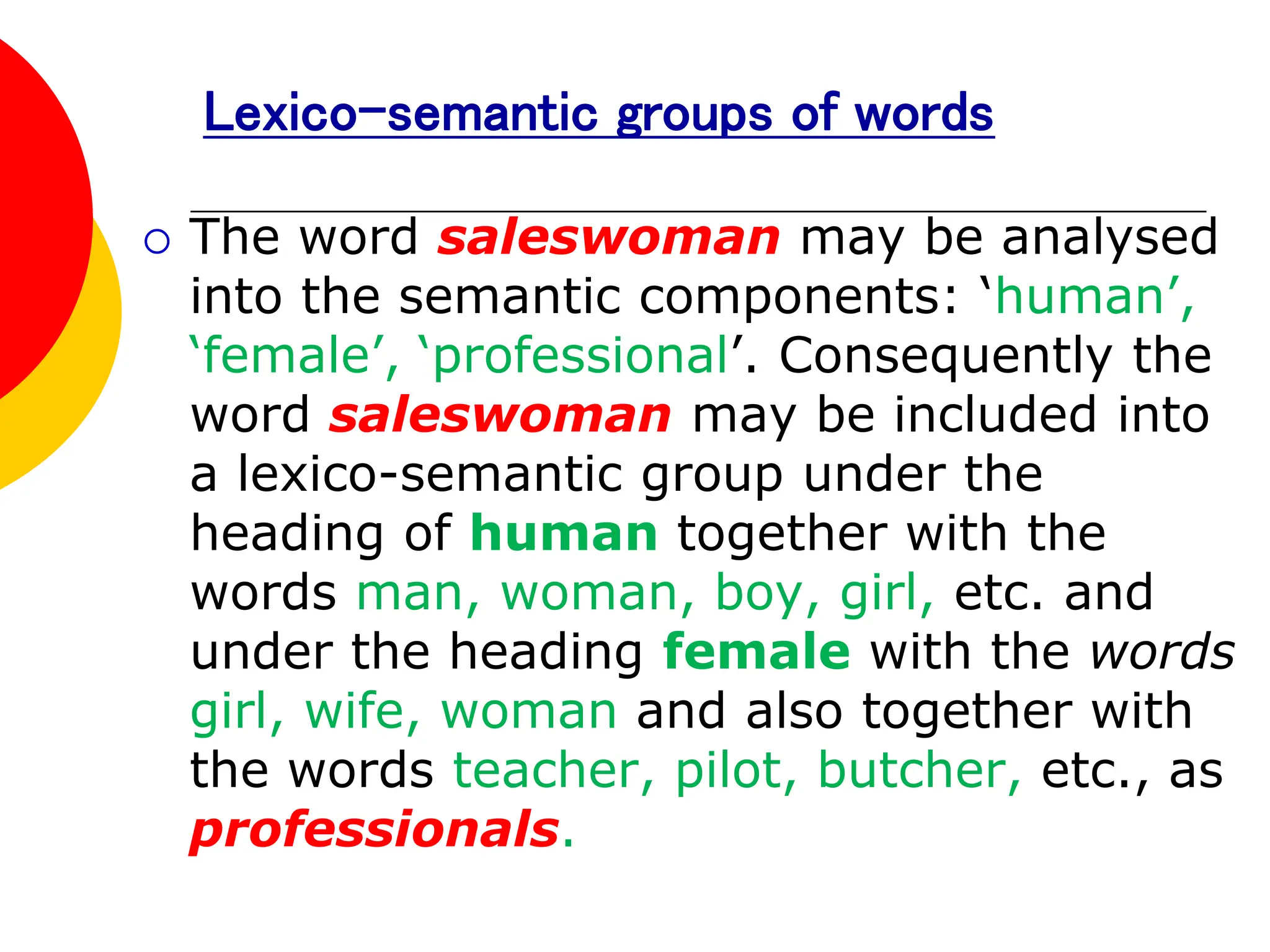 Semantic classification of the words.ppt
